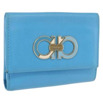 Ferragamo Portefeuille Trifold Pre-owned - Femme - Pre-owned - Bleu - Taille: ONE Size