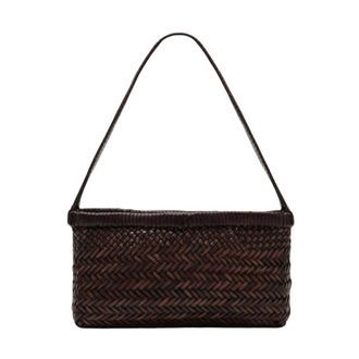 Maneb&igrave; Geflochtene Umh&auml;ngetasche aus Leder - - Bags - Damen - Braun - ONE SIZE