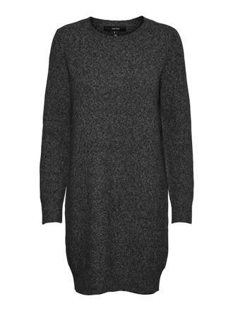 Vero Moda Damen VMDOFFY LS O-Neck Dress GA NOOS 10215523, Dark Grey Melange, XXL