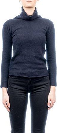 DALLE PIANE CASHMERE Pull à Col roulé 100% Cachemire, Made in Italy - Femme, Couleur: Bleu, Taille: 3XL
