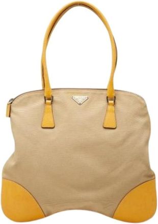 Prada Pre-owned Vintage Sac Cabas - Femme - Pre-owned - Beige - Taille: ONE Size