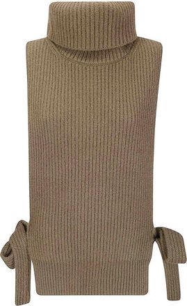 Uma Wang Pull Col Roul&eacute; - Vert Fonc&eacute;