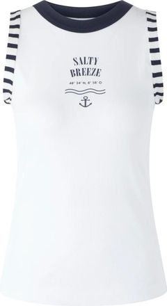 Marc Cain Femme, Tops, Blanc, Taille: 44 FR Top mit maritimem Print