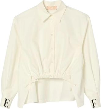Elisabetta Franchi Femme, Blouses et Chemises, Beige, Taille: 4 Y Camicia logo