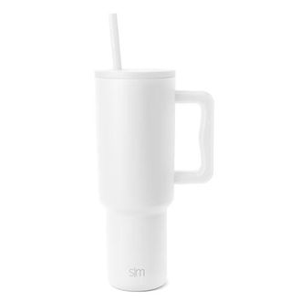 Simple Modern Thermobecher mit Strohhalm und Griff | Isolierter Edelstahl-Trinkbecher Eiskaffee-Reisebecher | Geschenke f&uuml;r Frauen und M&auml;nner | Trek | 1180ml | Wint
