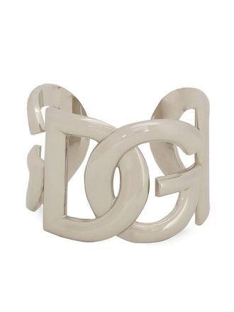 Dolce & Gabbana bracelet torque &agrave; plaque logo - Argent