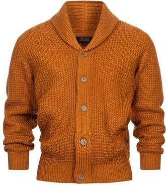 Indicode Hommes INBrandox Cardigan | Gilet avec col châle Caramel S