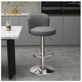 Generic Verstellbare Drehhocker, 2Er-Set, Moderne Barhocker mit Hoher R&uuml;ckenlehne Aus Leder, 60-80 cm Hoch, Ideal f&uuml;r K&uuml;cheninsel, Bar Oder Esszimmer