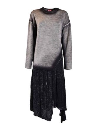Diesel Robe Au Genou - Gris