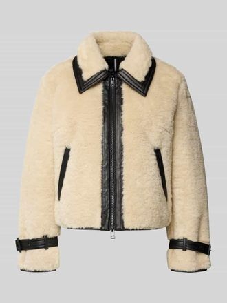 Marc Cain Regular Fit Jacke mit Kunstfellbesatz