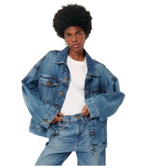 Sessun Femme, Vestes, Bleu, Taille: 36 FR Veste en jean oversize