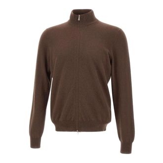 Gran Sasso Half-Zip Pullover - - Knitwear - Herren - Braun - 3XL