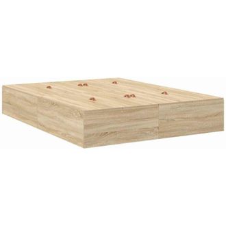 vidaXL Bettgestell Sonoma Eiche 200 x 150 x 31.5 cm Holzwerkstoff Vidaxl