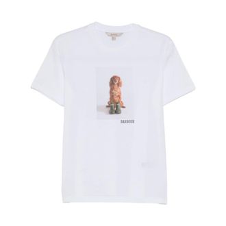Barbour Femme, Tops, Blanc, Taille: 40 FR Bedale Printed Dog T-Shirt