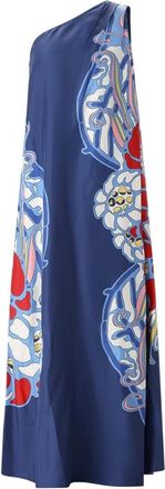 La DoubleJ Femme, Robes, Bleu, Taille: 38 FR Roy One-Shoulder Silk Maxi Dress