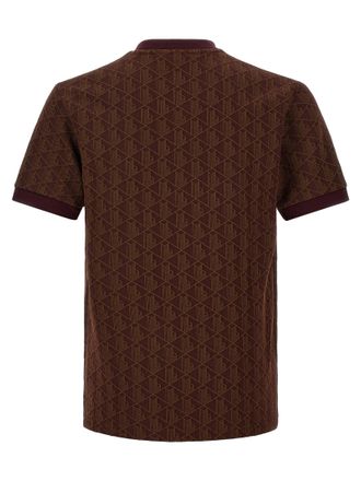 Lacoste Geometric Jacquard T-Shirt - Brown