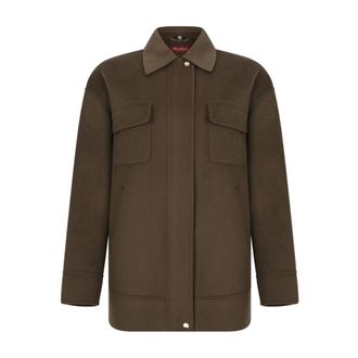 Max Mara 2-in-1 Mantel aus Wolle und Seide mit Wattierung - - Jackets - Damen - Gr&uuml;n - M