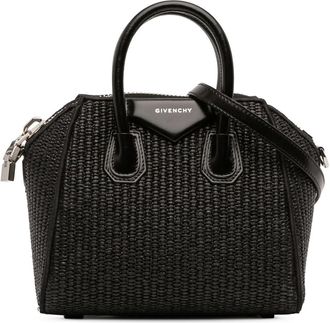 Givenchy Hobo Bags - Mini Raffia Antigona Satchel - Gr. unisize - in Schwarz - f&uuml;r Damen
