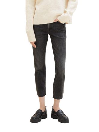 Tom Tailor Damen Elsa Slim Fit Jeans, used dark stone black denim, 32