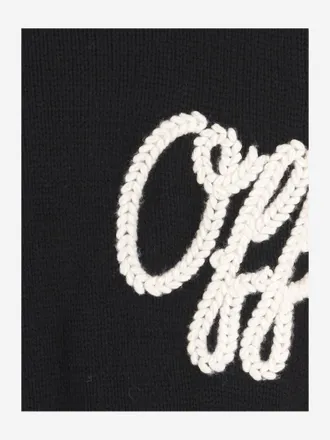 Off-white Logo-Embroidered Wool Sweater - Black