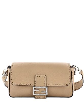 Fendi Selleria Baguette NM Bag Leather Medium shoulder bag - Tons neutres