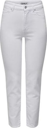 Only Jeans Onlemily pour Femme, Coupe Droite, Taille Haute, Coupe Droite, Blanc., 32W / 32L