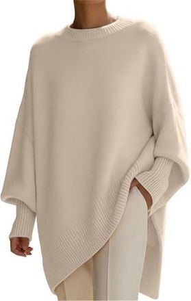 Generic Pull Femme Chic Et Elegant Col Rond Sweater Manche Longue 2025 Nouveau Pulls Tricot&eacute; &Eacute;pais Thermique Automne Chaud Grandes Tailles Pullover Confort Ba