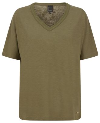 Geox Womens W V/N T-Shirt, Burnt Olive, X-Large