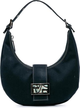 Fendi sac port&eacute; &eacute;paule en Toile FF Marble Croissant (2000-2010) - Bleu
