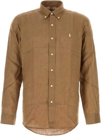 Polo Ralph Lauren Homme, Chemises, Brun, Taille: XL Chemise en lin coupe personnalis&eacute;e
