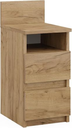 Vicco Nachttisch Monty, Nachtkommode, Goldkraft Eiche, 25 x 59.1 cm mit 2 Schubladen