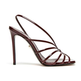 Alev&igrave; Bordeaux Patentleder Stiletto Sandalen - - Shoes - Damen - Rot - 36 1/2 EU