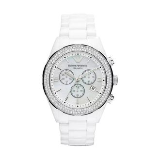 Emporio Armani Ceramica Chronograph - - Accessories - Damen - Wei&szlig; - ONE SIZE