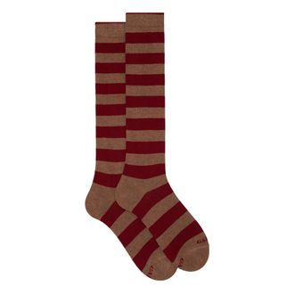 Gallo Gallo, Homme, Sous-vêtements, Multicolore, Taille: M Chaussettes Longues en Coton Marron à Rayures