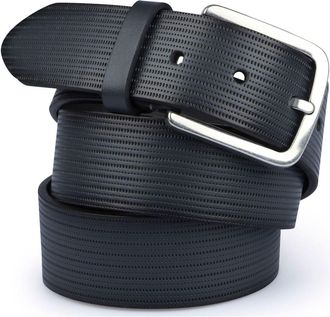 Suitable Ceinture Structure En Cuir Bleu Marine