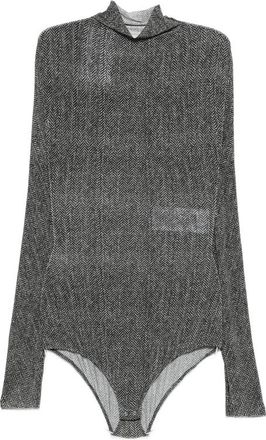 Maison Margiela Herringbone-print High-neck T-shirt