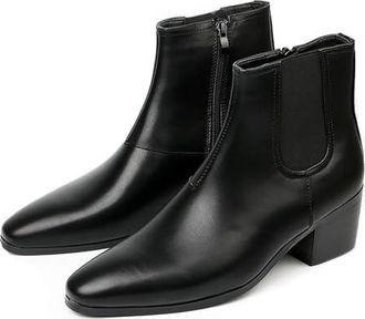 Generic Bottines Chelsea en Cuir PU De Qualit&eacute; Sup&eacute;rieure pour Hommes, Chaussures Ville Montantes &Agrave; La Cheville, Bout Pointu, Talon, Bande &Eacute;lastique, Fermetur