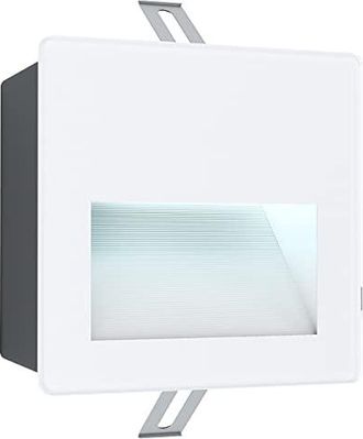Eglo LED Au&szlig;en Einbauleuchte Aracena, LED Einbaustrahler aus Glas, Kunststoff, Aluminium in Wei&szlig; und Klar, Au&szlig;enlampe, LED Wand Einbaulampe neutralwei&szlig;, IP