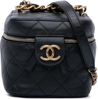 Chanel Hobo Bags - Small CC Lambskin Vanity Case - Gr. unisize - in Schwarz - f&uuml;r Damen