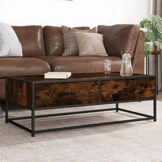 vidaXL Couchtisch R&auml;uchereiche 100x50x35 cm Holzwerkstoff und Metall Vidaxl