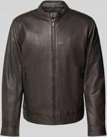 Strellson Slim Fit Lederjacke aus genarbtem Lammleder Modell JACE