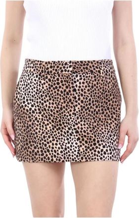 Michael Kors Femme, Jupes, Multicolore, Taille: 40 FR Cheetah Print Stretch Crepe Mini Skirt