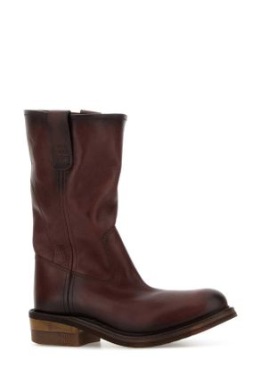 Miu Miu Womens Brown Leather Boots Caffe Stivali