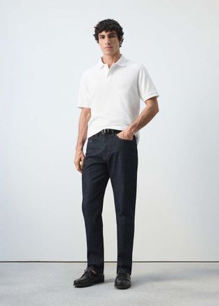 Mango Polo regular-fit piqu&eacute; coton blanc - Homme - XXL - MANGO MAN