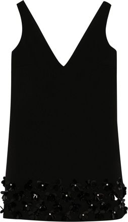 Self Portrait Krepp-Minikleid mit 3D-Pailletten - Schwarz