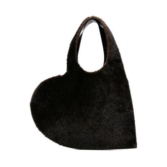 Coperni Braune Herzformige Pelzhandtasche - - Bags - Damen - Braun - ONE SIZE