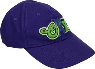 Off-white Blanc cass&eacute; pour hommess Chapeaux Coton Violet/Vert Fluo