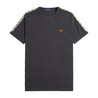 Fred Perry Homme, Tops, Gris, Taille: 2XL T-shirt à Col Contrasté
