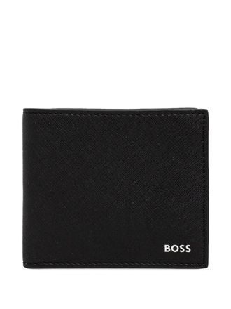 BOSS portefeuille en cuir - Noir