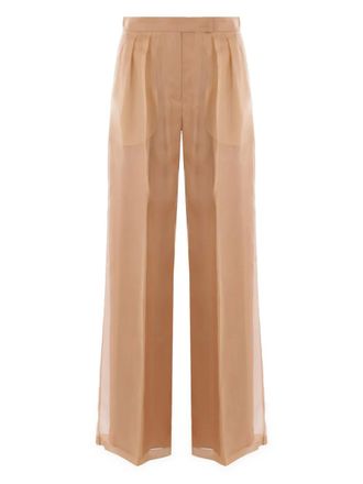 Max Mara Organza-Hose mit Falten - Nude